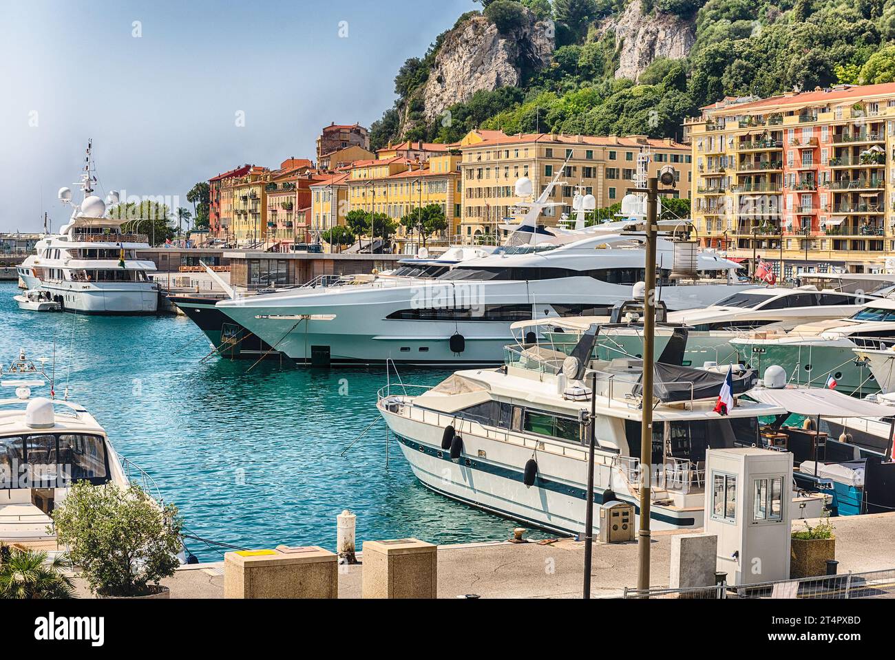 NICE, FRANCE - AUGUST 11: View of the Port of Nice, aka Port Lympia ...
