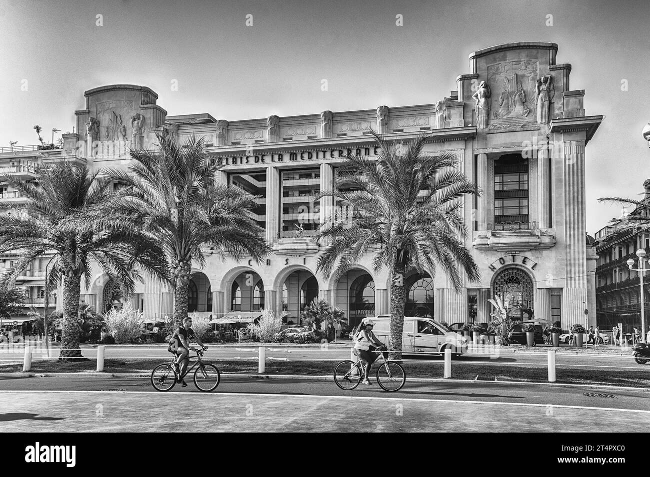 NICE, FRANCE - AUGUST 11: Facade of Palais de la Mediterranee, nine ...
