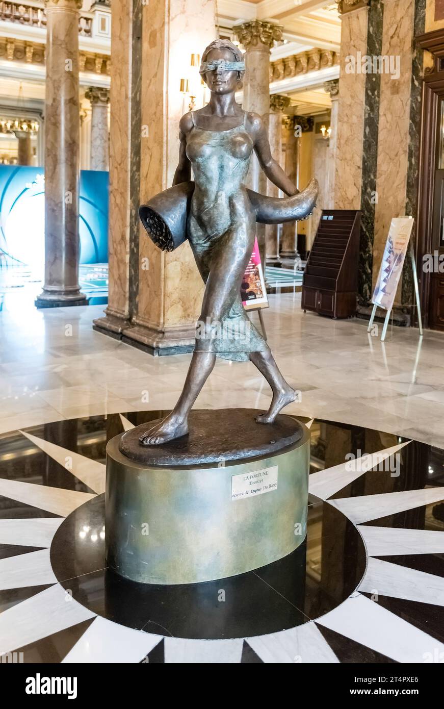 MONTE CARLO, MONACO - AUGUST 13: Statue of Fortune inside Monte Carlo ...