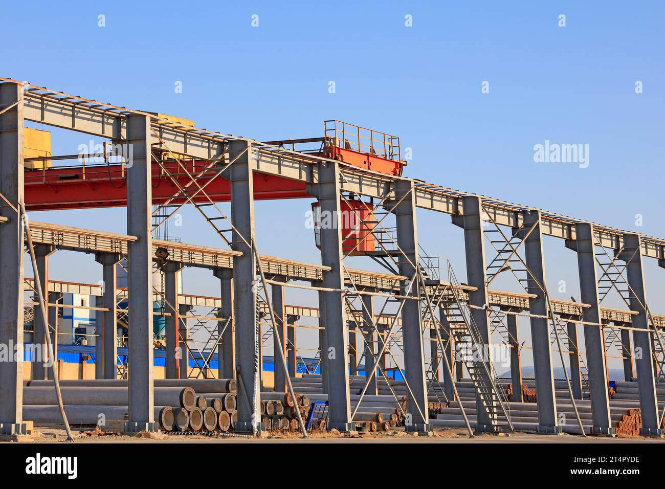 Factory steel beam under construction Stock Photo - Alamy