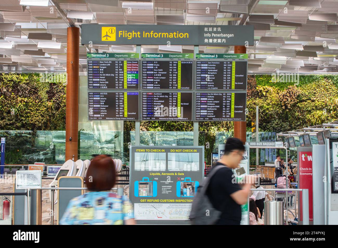 Digital flight information for the visitors to check out the plane ...