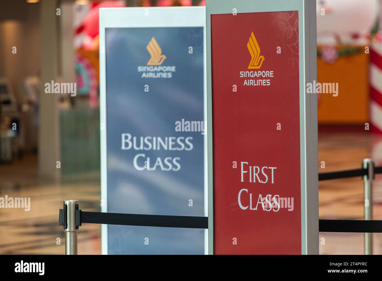 Signboard for business class and first class passengers departing ...