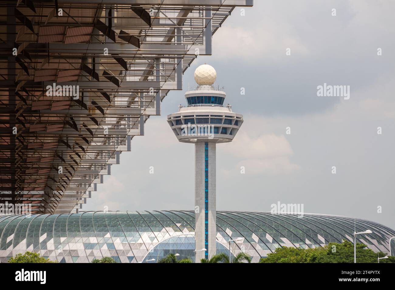 November 2023. Changi Airport air traffic control tower and Changi ...