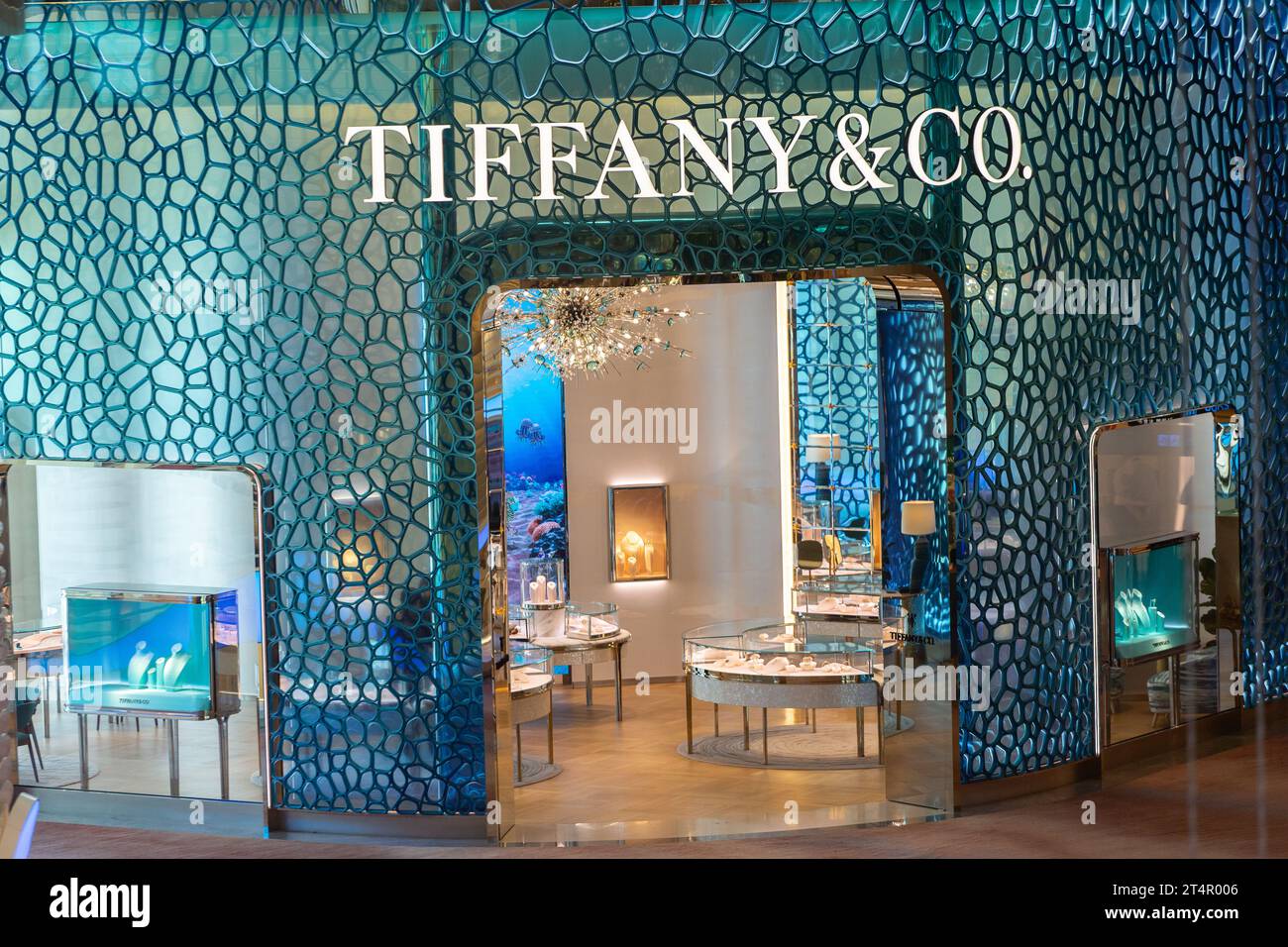 High quality luxury retail store Tiffany & Co located inside Changi ...