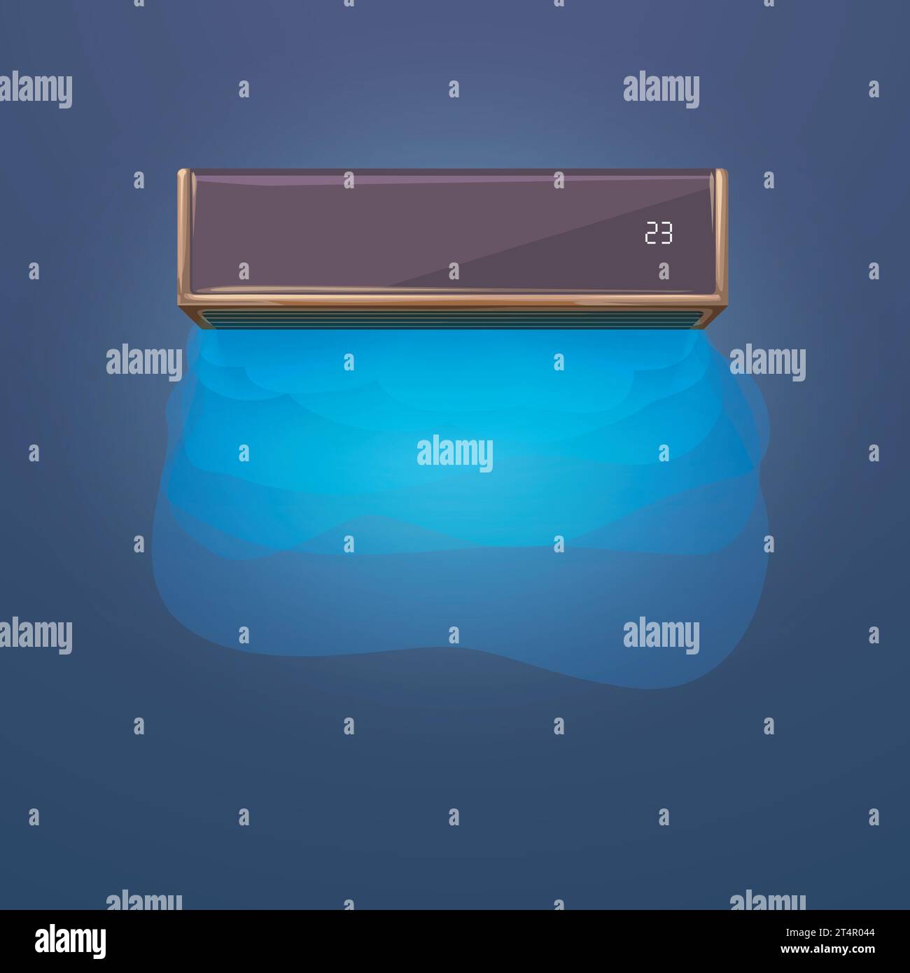 brown front view air conditioner blue wind Stock Vector Image & Art - Alamy