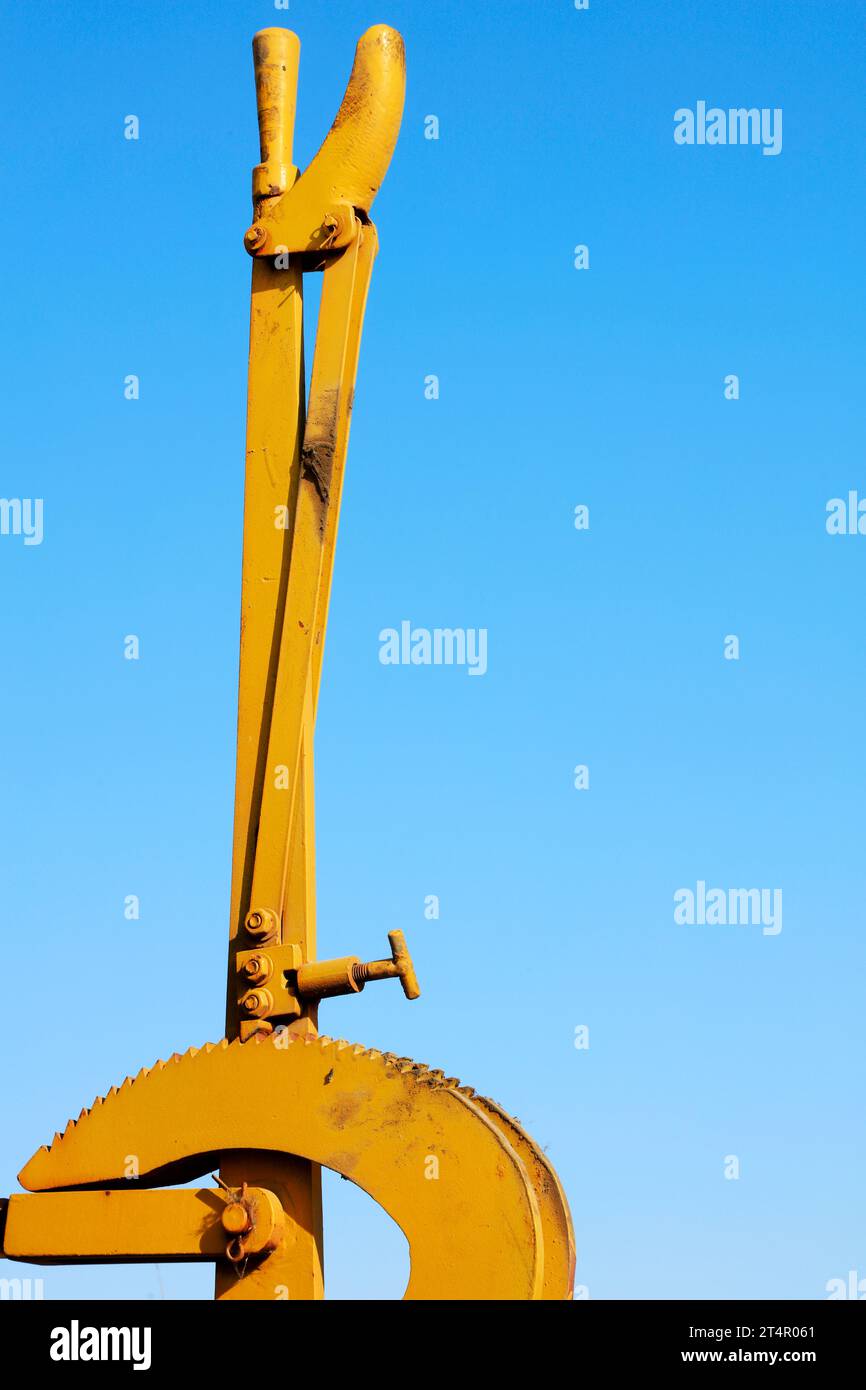 petroleum machinery brake mechanism under blue sky in oilfield Stock ...