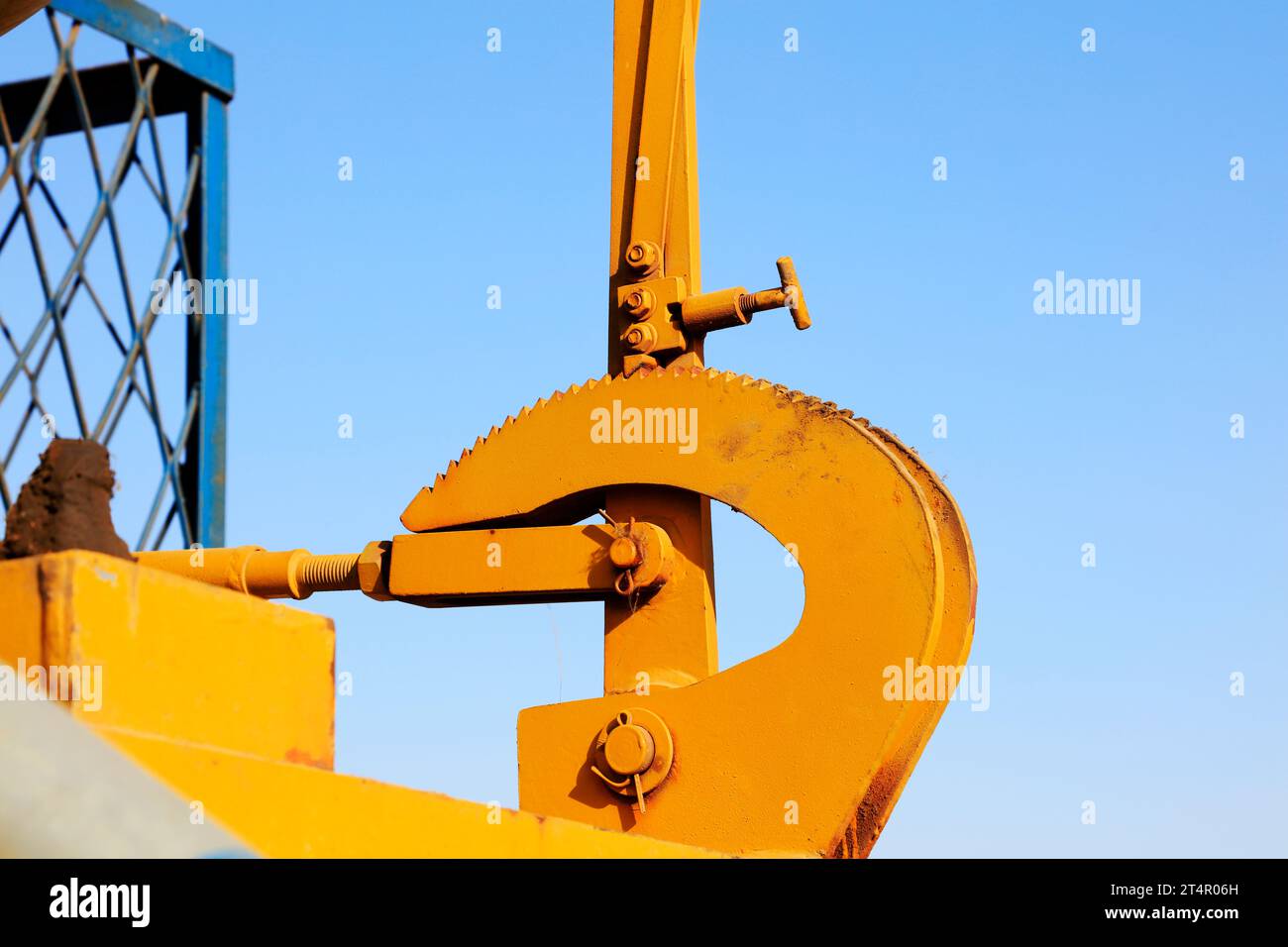 petroleum machinery brake mechanism under blue sky in oilfield Stock ...