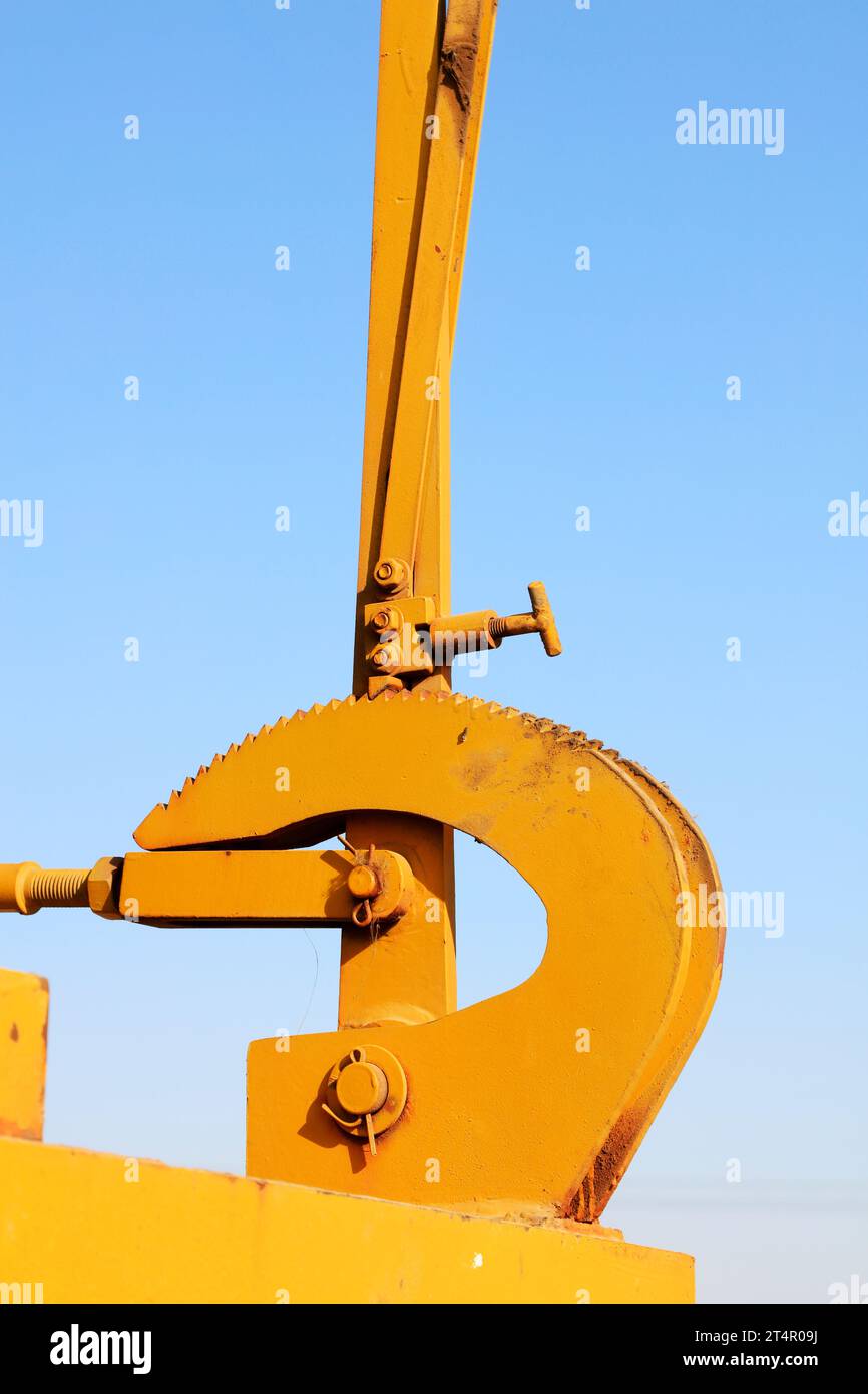 petroleum machinery brake mechanism under blue sky in oilfield Stock ...
