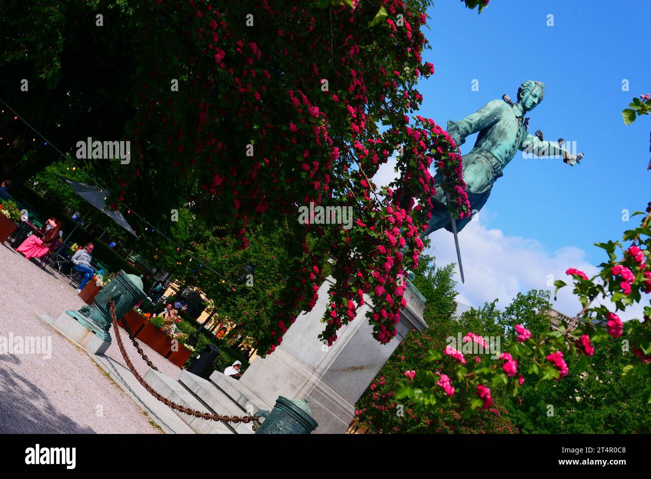 Sweden, Stockholm, The King's Gardens with statue of Charles XII ...