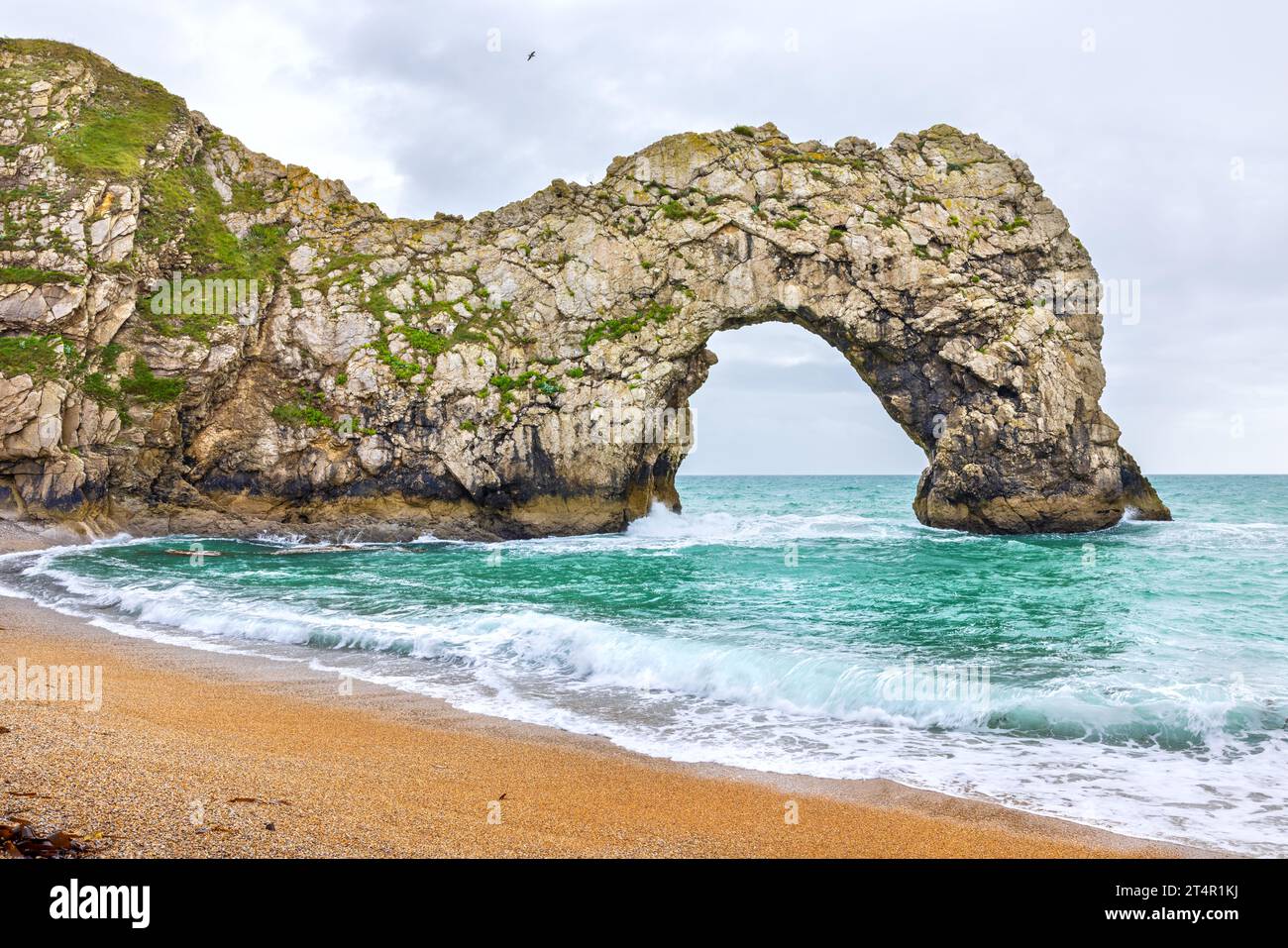 Natural limestone arch Durdle Door on the Jurassic Coast in Dorset ...