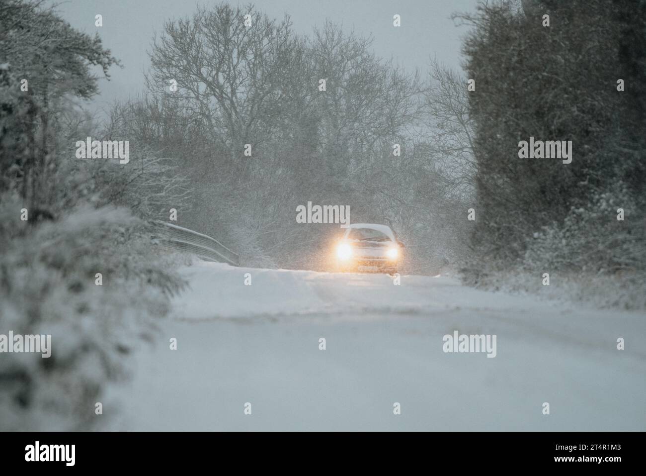 Heavy snowfall disrupts travel in the midlands region of the A14 near ...