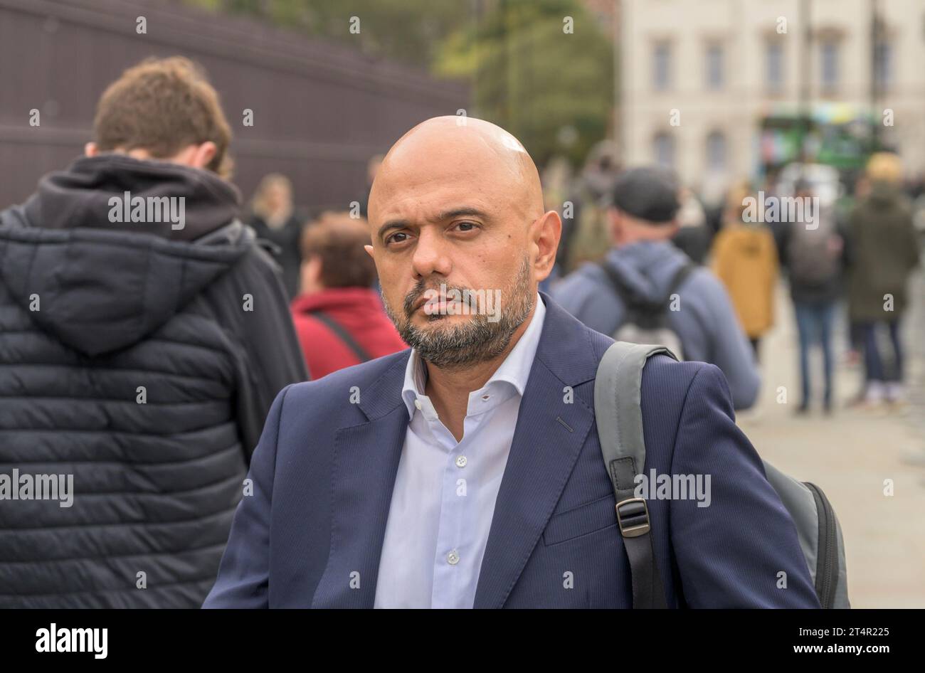 Sajid Javid MP (Con: Bromsgrove) in Westminster, with a beard, October ...