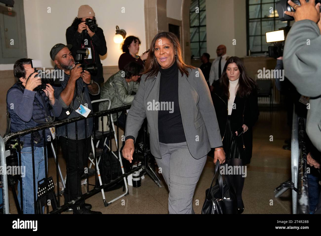 New York Attorney General Letitia James arrives to the fraud trail ...