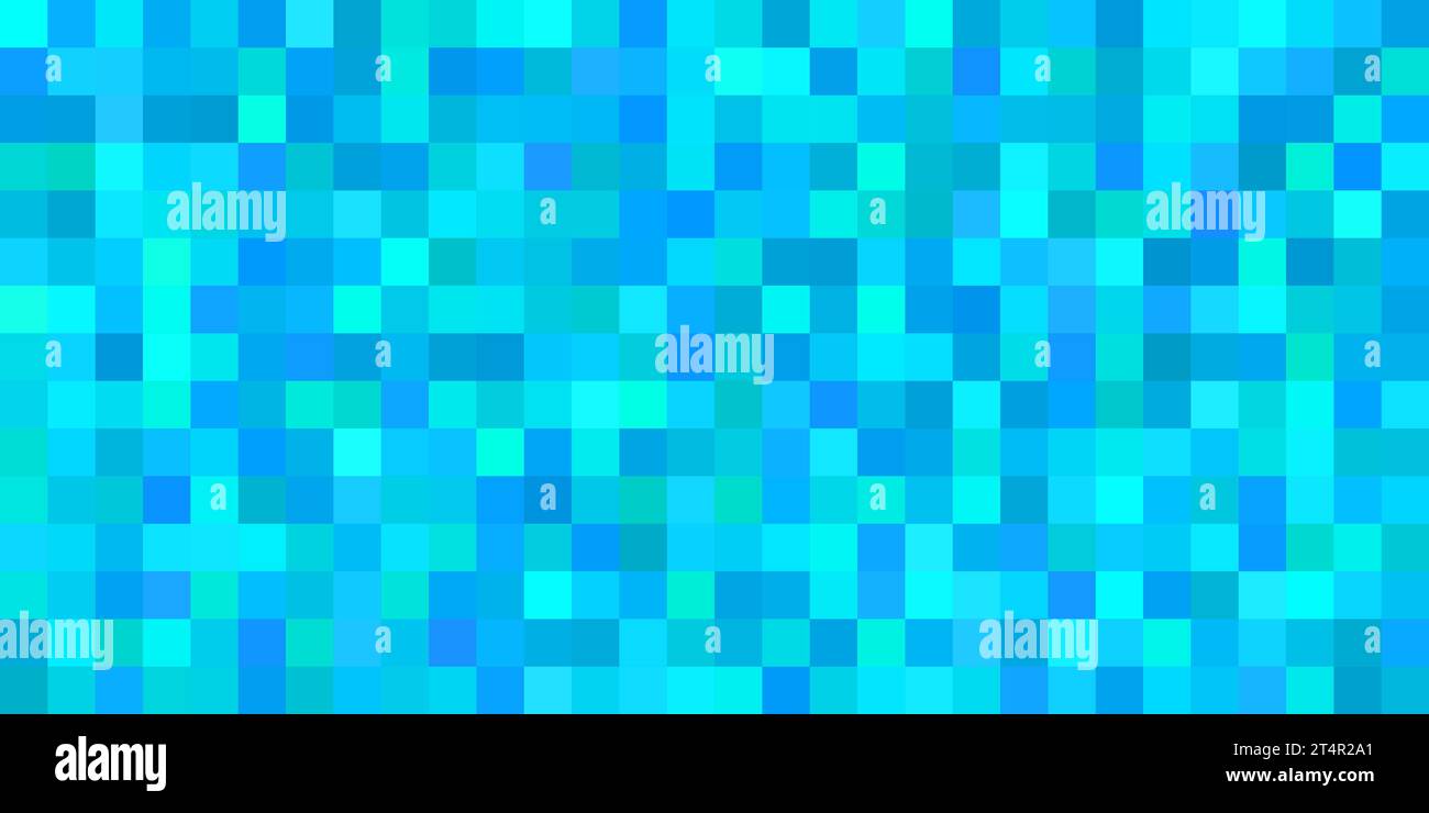 Abstract blue pixel water texture with dithering. 16 bit mine craft ...