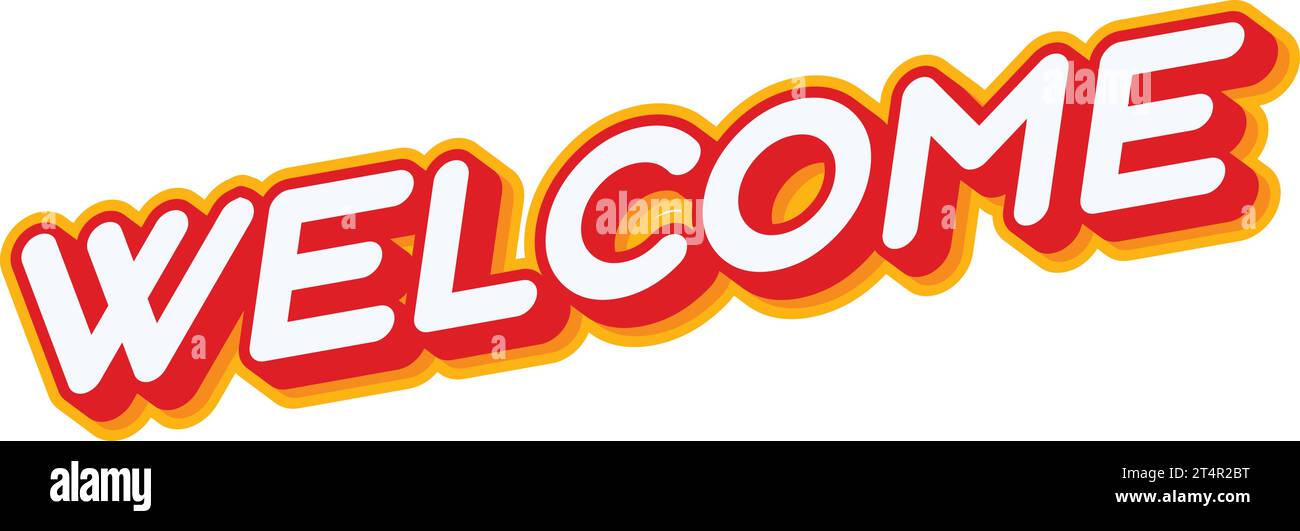Welcome sign phrase lettering isolated on white Vector Image Stock ...