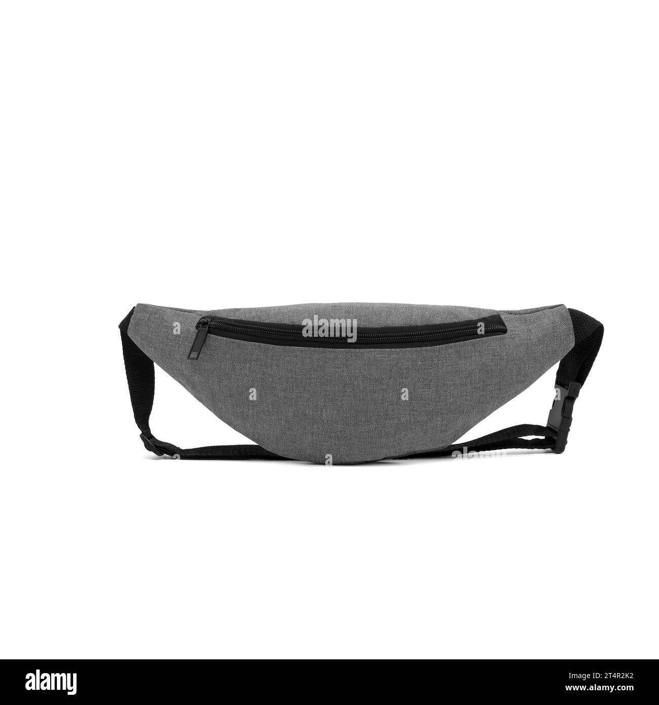 Unisex Waist Bag Money Belt With Zipper Front View Blank Mock Up
