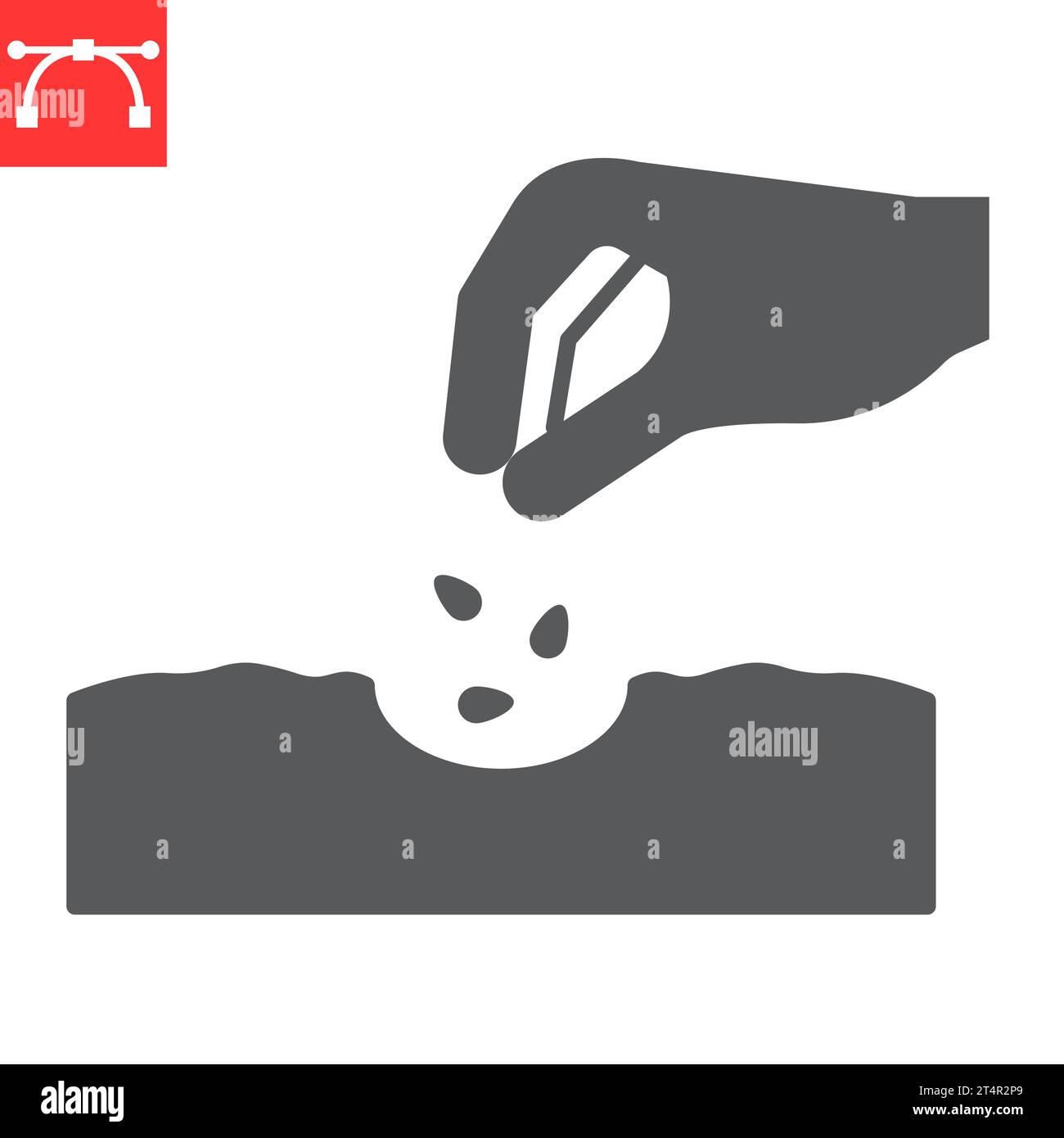 Hand planting seeds glyph hi-res stock photography and images - Alamy