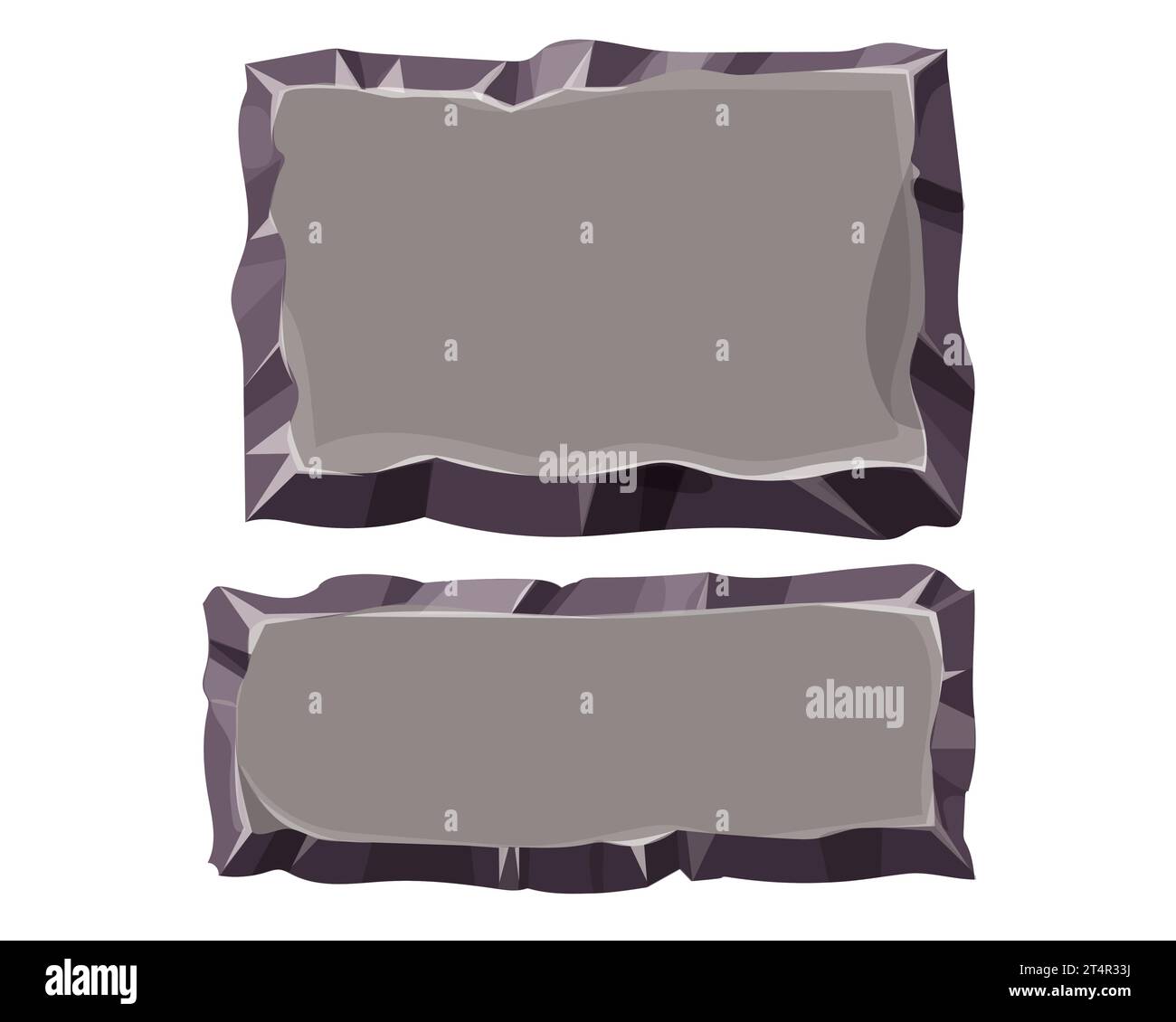 Set stone game menu panels, textured ui frames interface template in ...