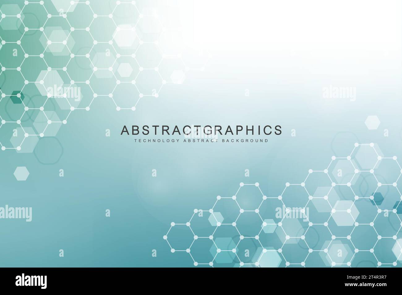 Modern science background with lines, dots and hexagons. Wave flow abstract background ...