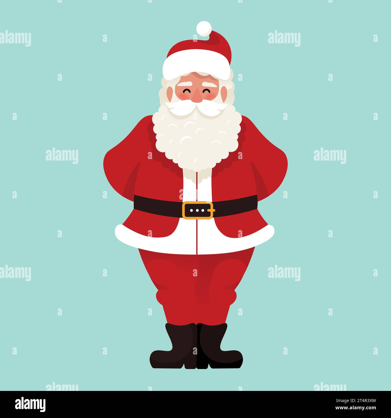 Cute Standing Santa Claus Vector illustration in cartoon flat style ...