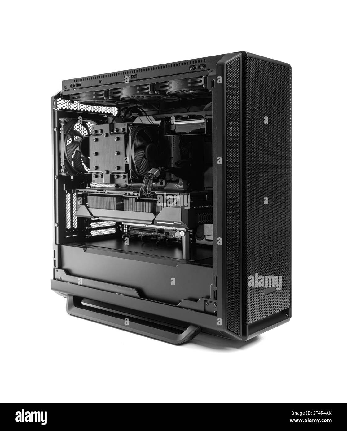 Modern black computer system unit isolated Stock Photo - Alamy