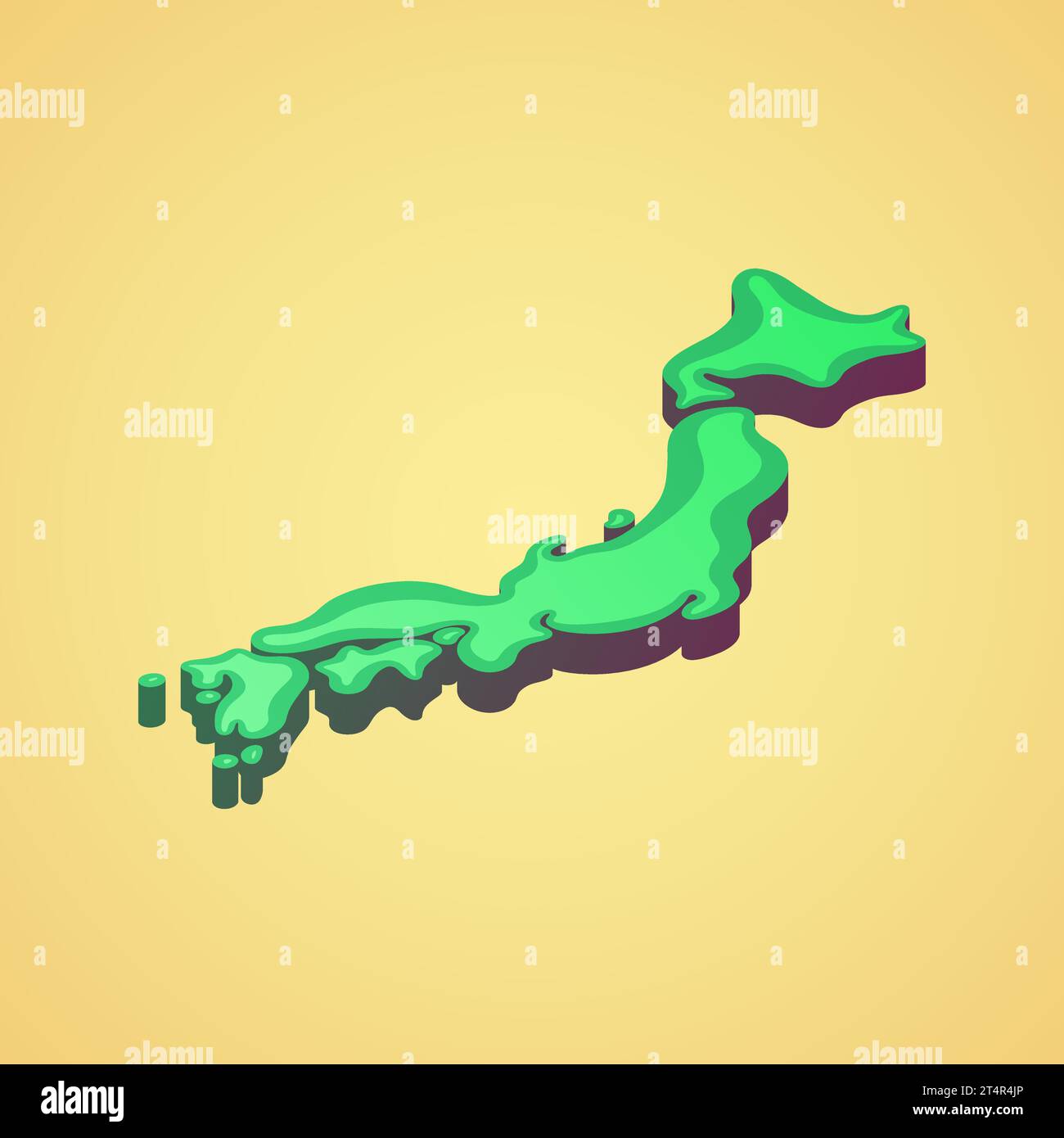 Isometric stylized simplified 3D map of Japan Stock Vector Image & Art ...