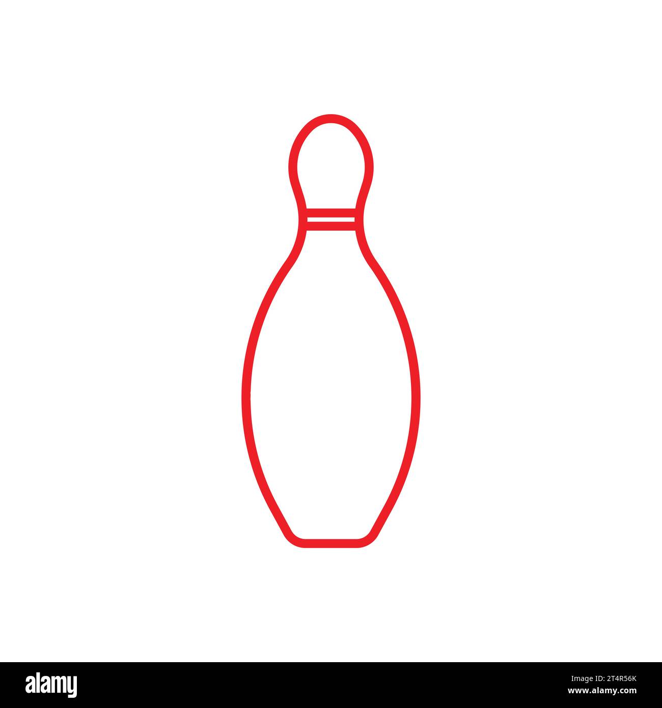 Red bowling pin line icon Royalty Free Vector Image Stock Vector Image ...