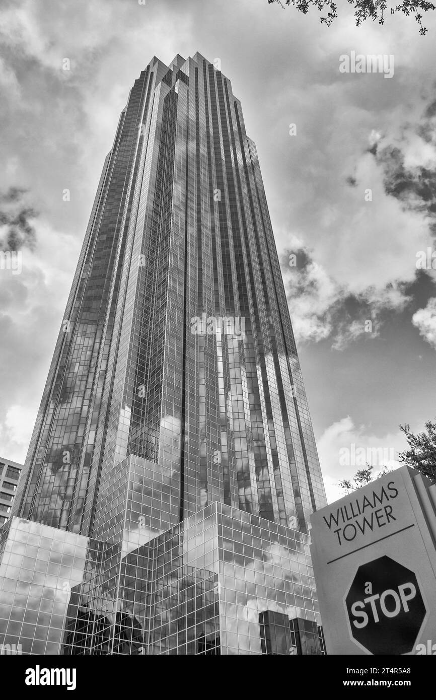 Black And White Photo Of The Glass Fronted Williams Tower, Formerly ...