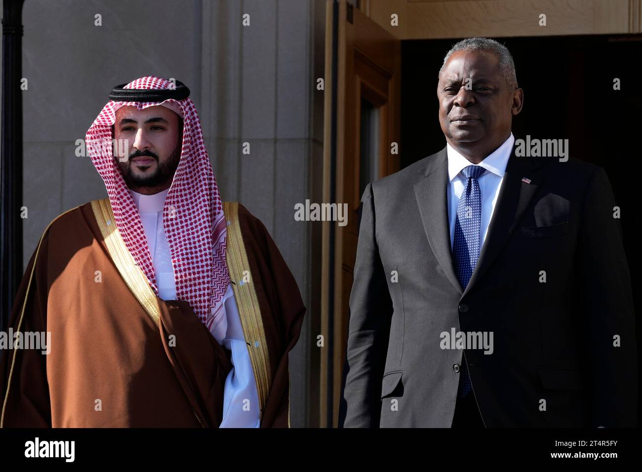 Defense Secretary Lloyd Austin, right, and Saudi Arabia's Defense ...