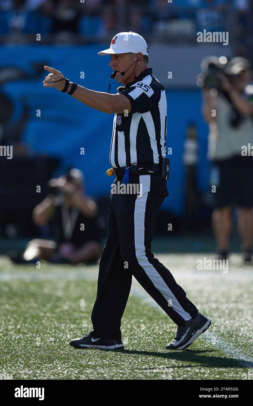 Referee John Hussey (35) at work during an NFL football game between ...