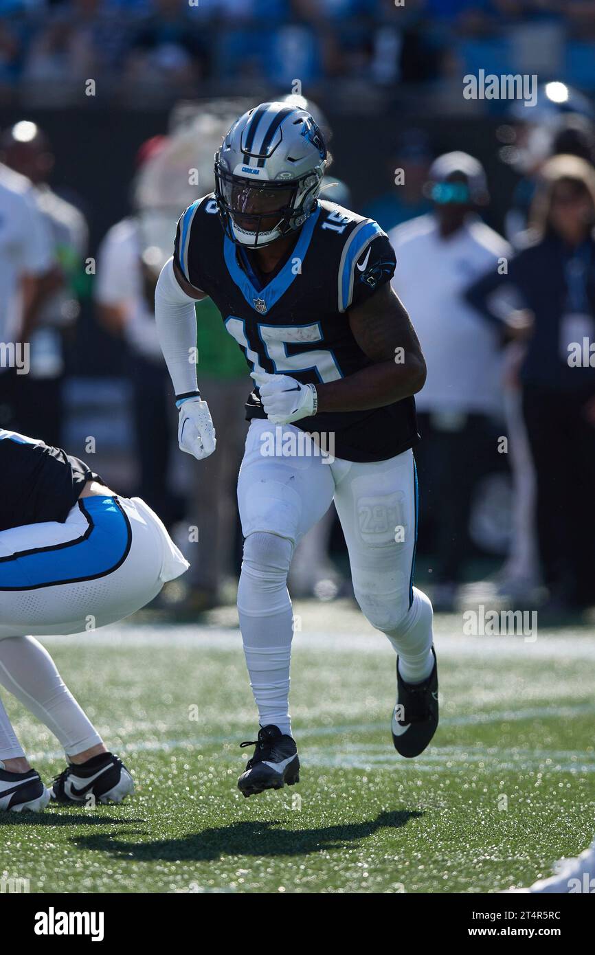 Carolina Panthers wide receiver Jonathan Mingo (15) goes in motion ...