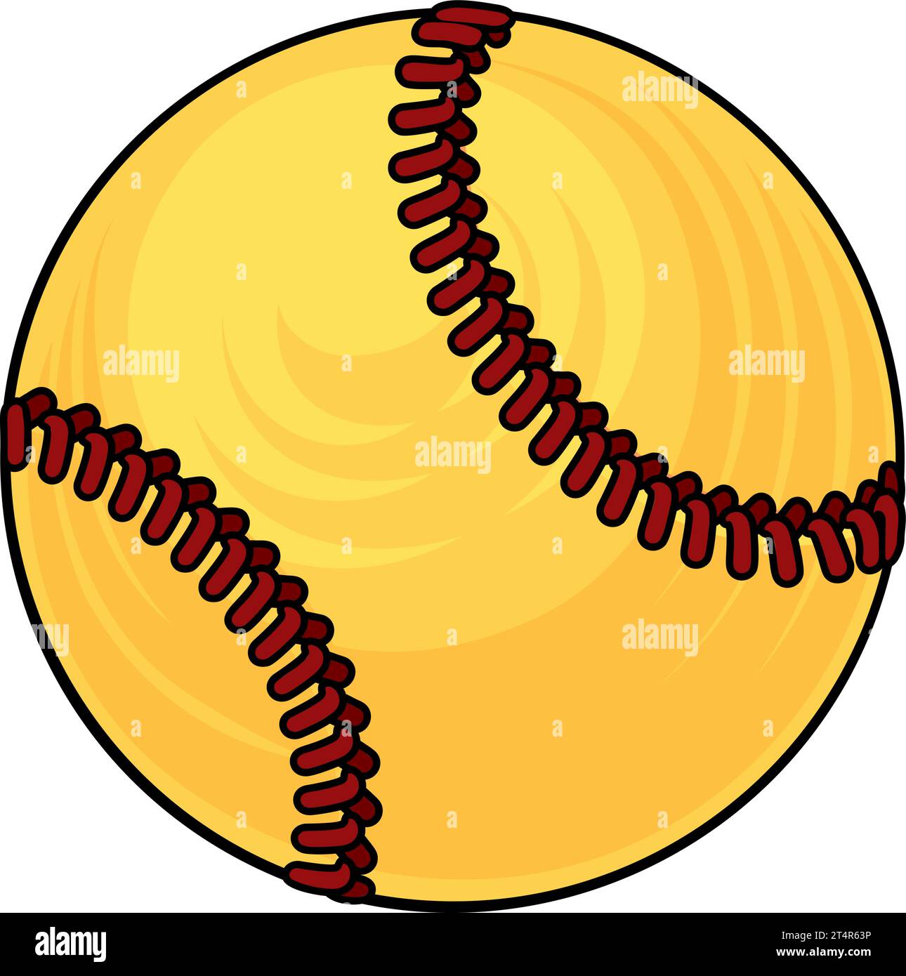 Softball Ball Cartoon Sports Icon Illustration Stock Vector Image & Art ...