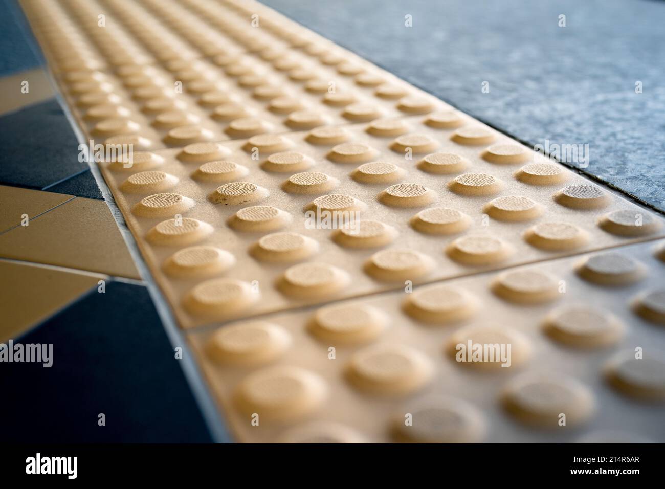 Braille pavement - Stripes tactile paving surface or the blind Stock ...