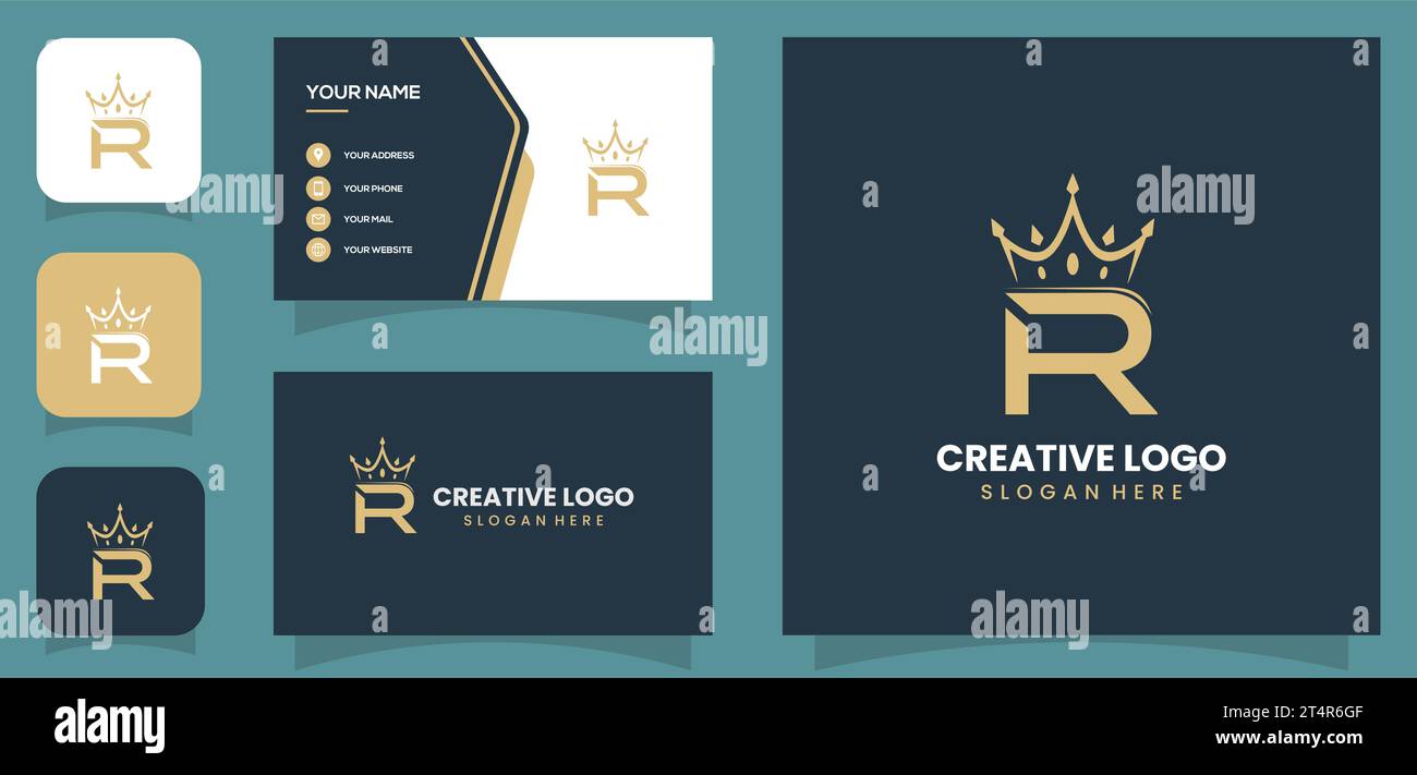 Graphic of letter r and crown logo Royalty Free Vector Image Stock ...