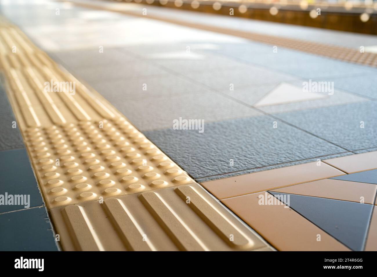 Braille pavement - Stripes tactile paving surface or the blind Stock ...