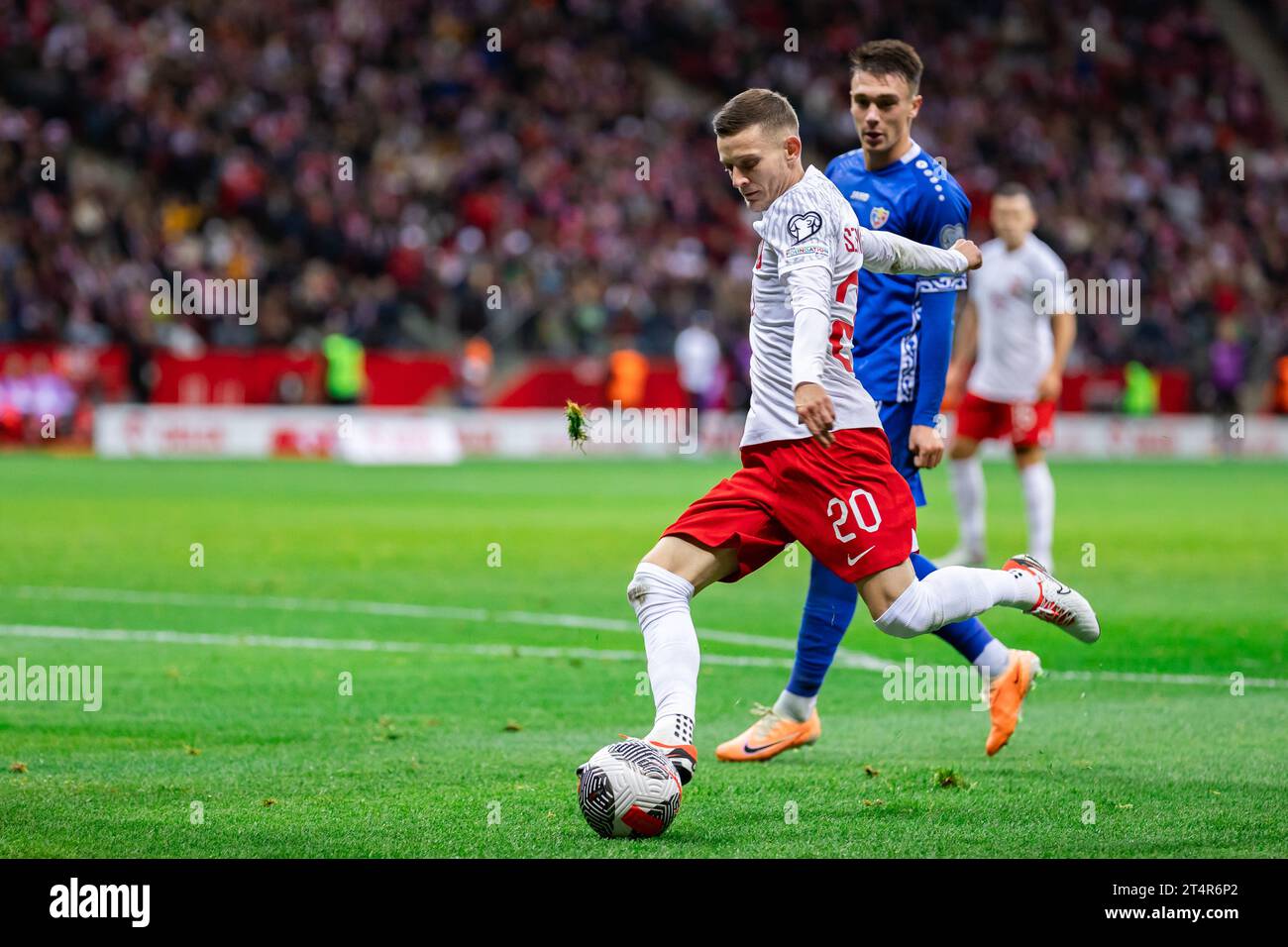 Sebastian Szymanski of Poland seen in action during the UEFA EURO 2024 qualifying match between ...