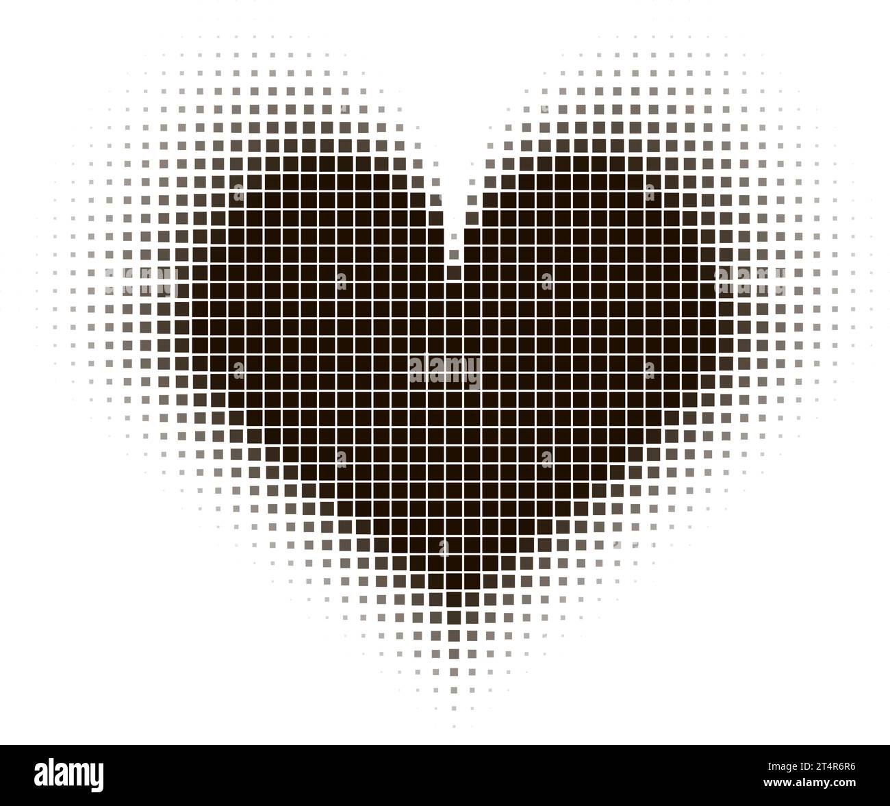 Halftone heart with pixel pattern. Valentine day love symbol. Pop art ...