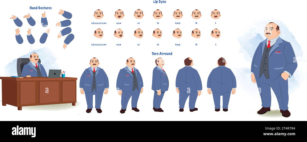 A fat business man modelsheet. Overweight businessman turn around sheet ...