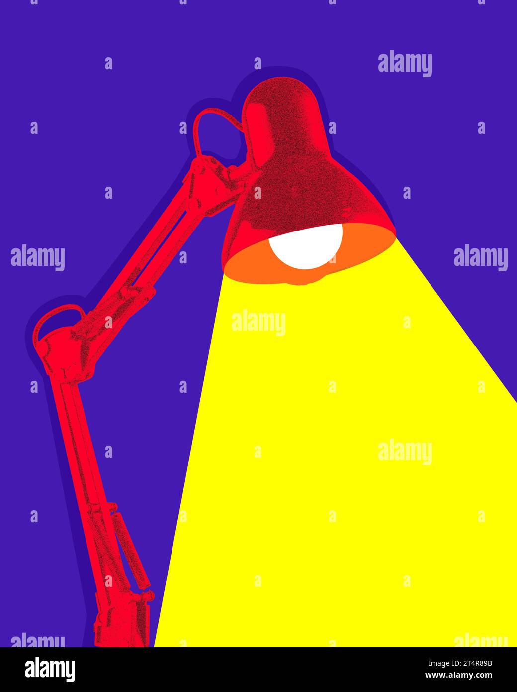 Poster. Contemporary art collage. Modern creative artwork. Desk lamp ...