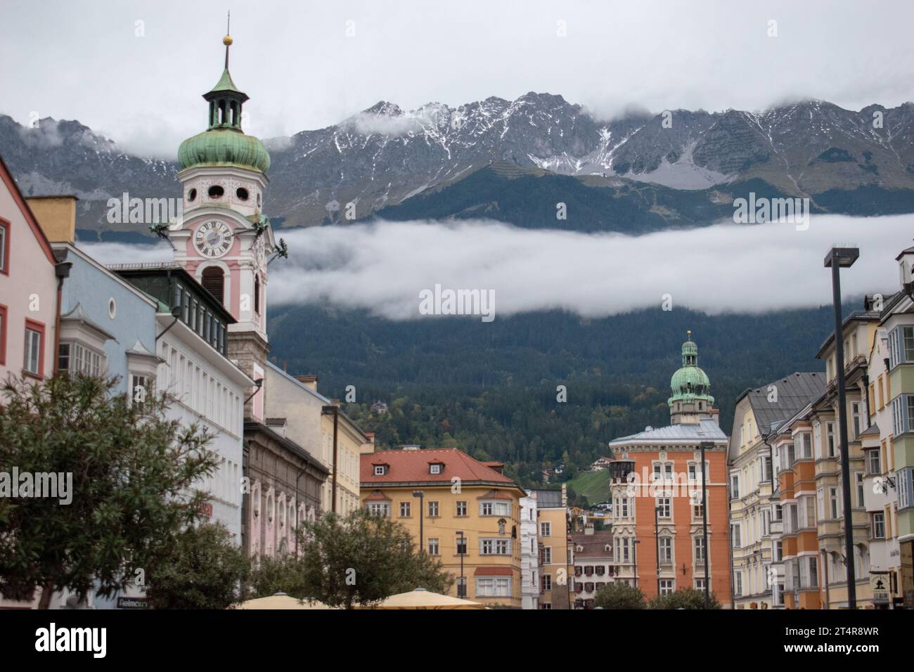 Alpine landscape in Innsbruck, Tyrol, Austria on October 18, 2022 Trees ...