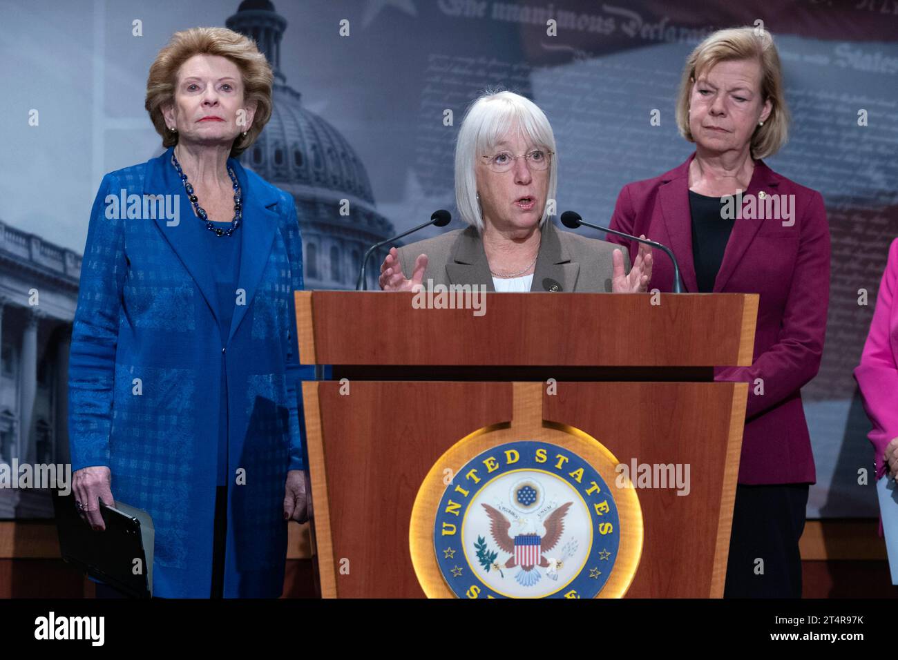 Senate Appropriations Committee Chair Patty Murray, D-Wash., flanked by ...