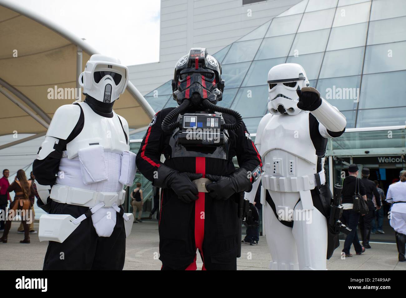 Scout Trooper, TIE Pilot and Stormtrooper cosplay at Star Wars ...