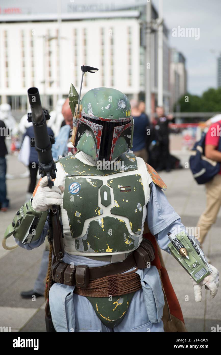 Boba Fett cosplay at Star Wars Celebration Stock Photo - Alamy