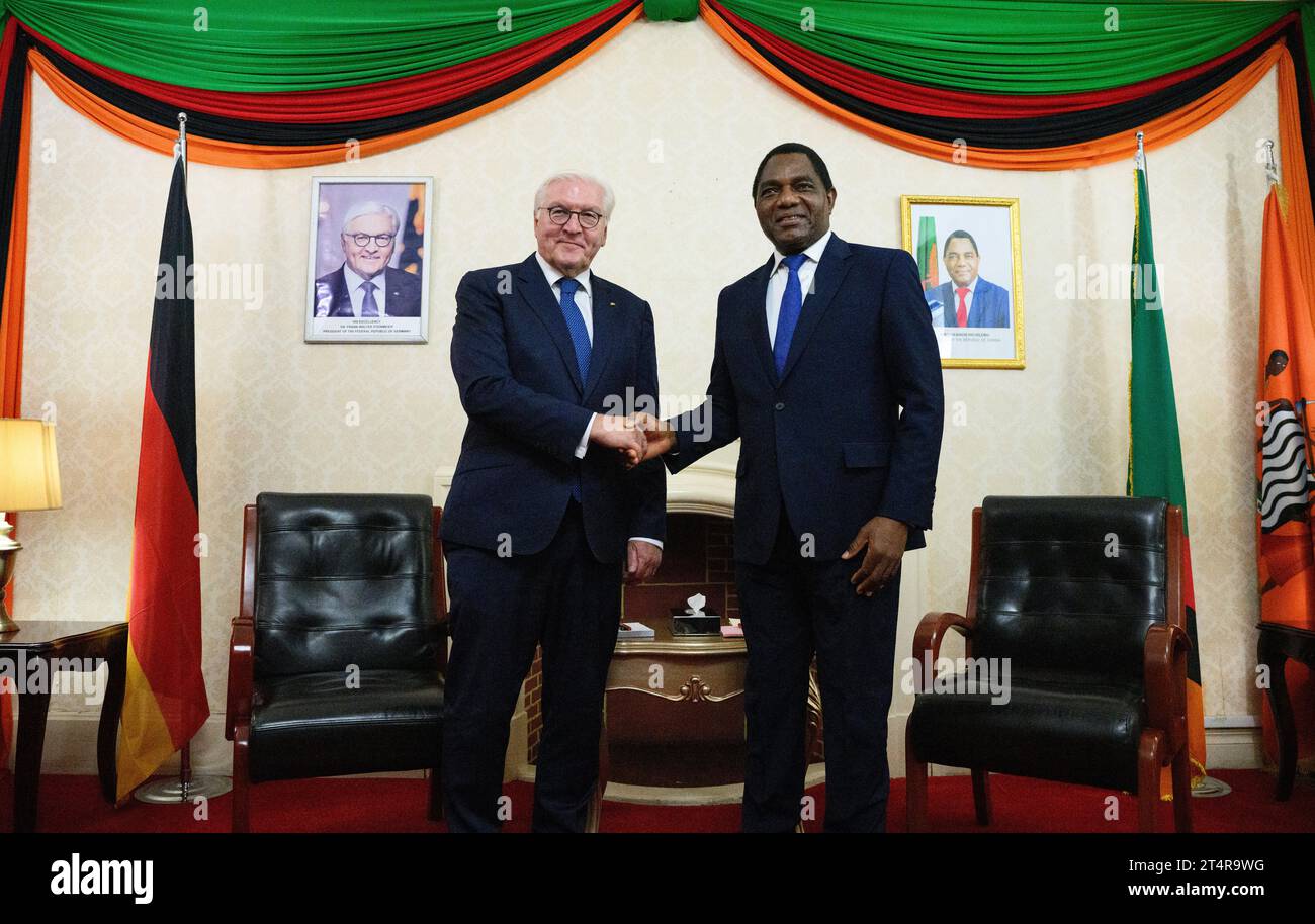 Lusaka, Zambia. 01st Nov, 2023. German President Frank-Walter ...