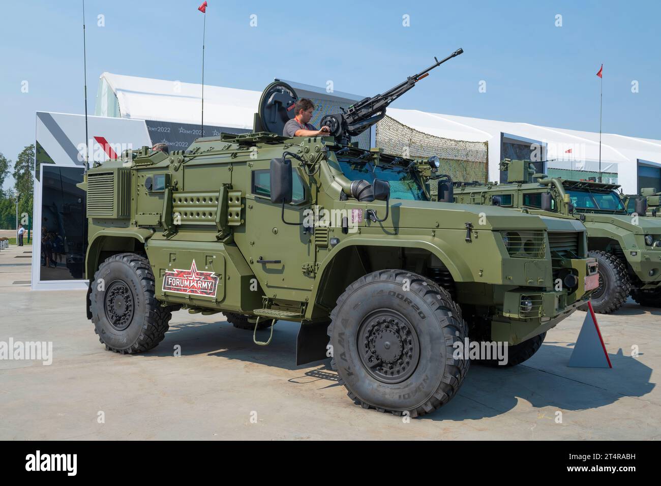 MOSCOW REGION, RUSSIA - AUGUST 18, 2022: Russian armored vehicle Typhoon-PVO on the military ...