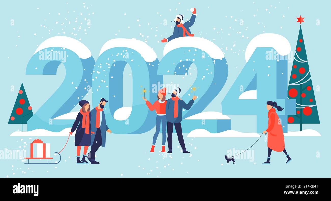 Inscription 2024 new year Stock Vector Images - Alamy