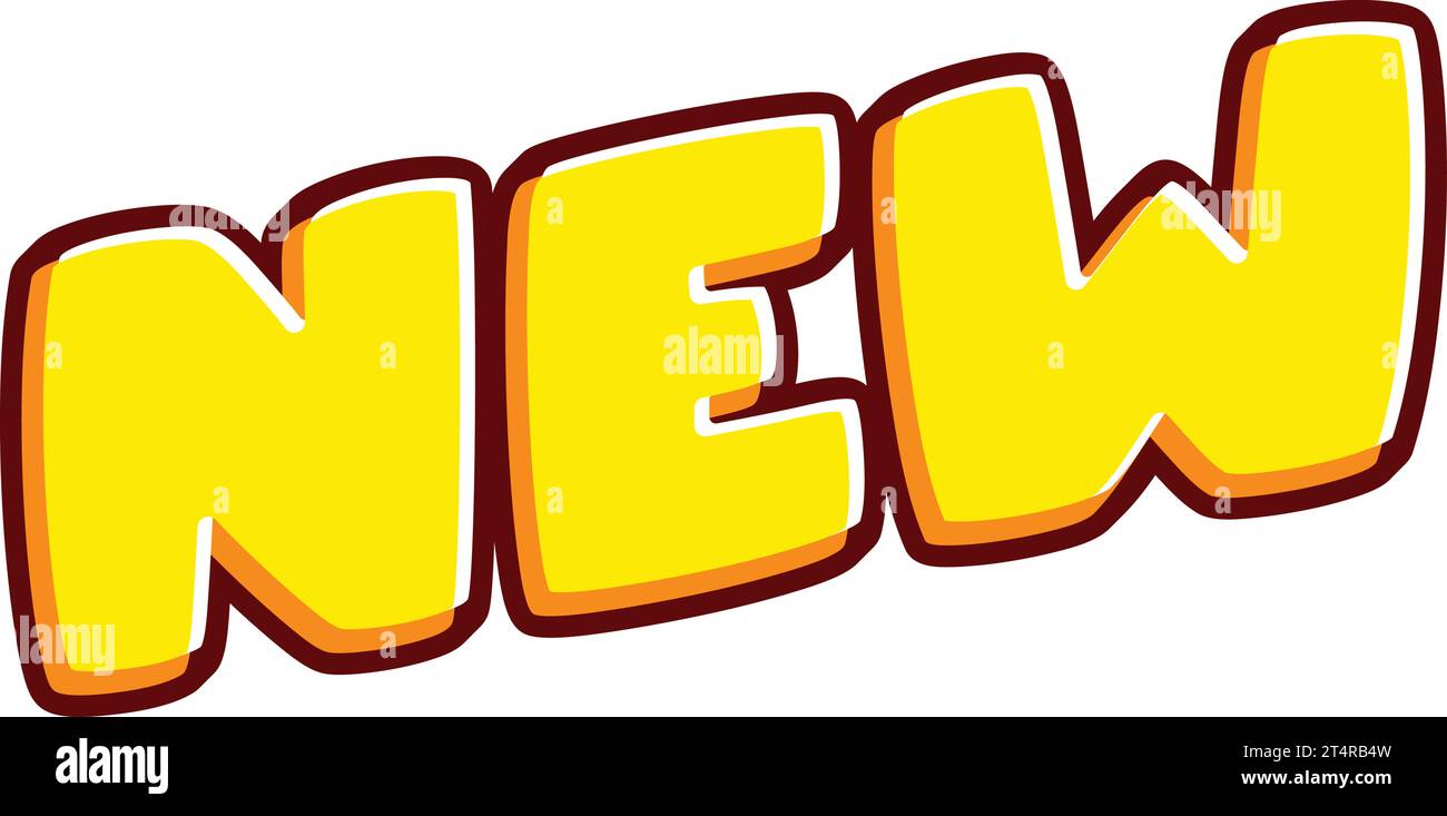 New text lettering isolated on white colourful Vector Image Stock ...