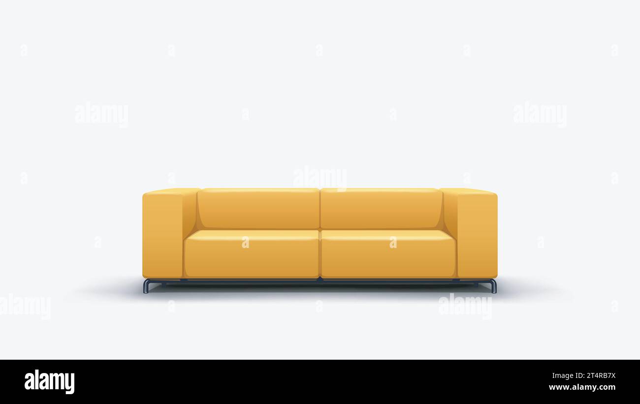 a modern yellow color sofa front view Stock Vector Image & Art - Alamy