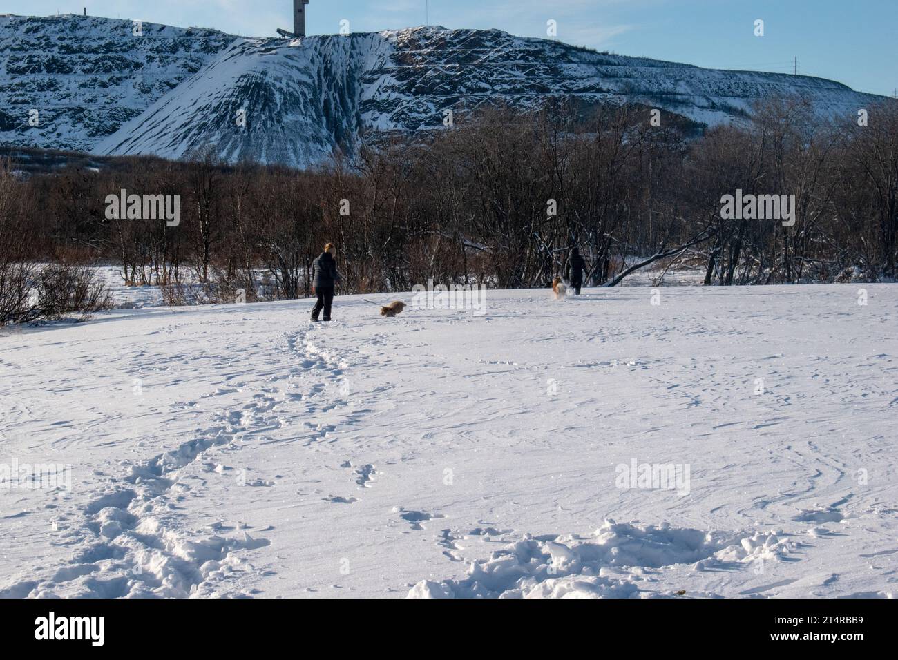 View of the iron ore mine Kirunavaara in Kiruna, Swedish Lapland Stock ...