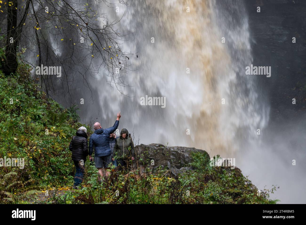 Hardrow Force, England's highest unbroken waterfall at 30m in autumn ...